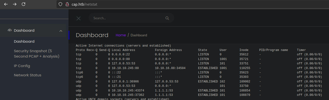 Cap Writeup - HackTheBox · DarknessE1